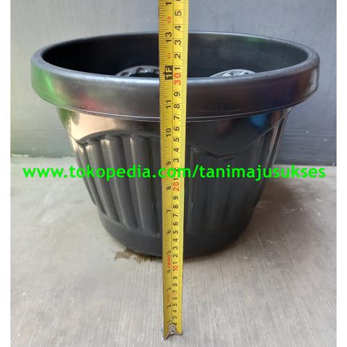 Jual 40 Cm (Diameter) Pot Tanaman Plastik Warna Hitam REAL PICTURE ...