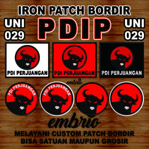 Jual UNI29 Patch PDIP PDI Perjuangan Partai Demokrasi Indonesia Bordir ...