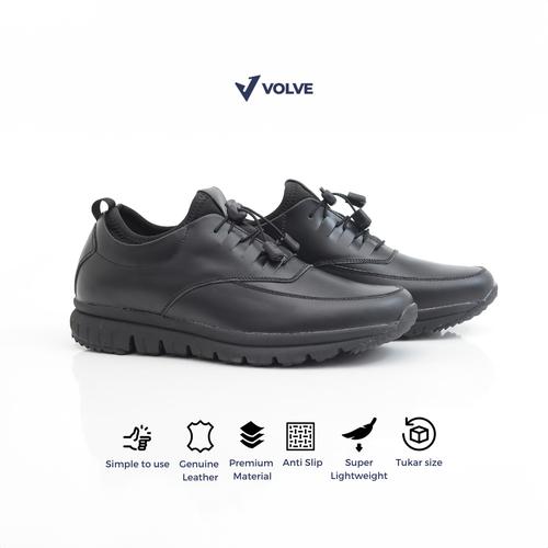 Promo Sepatu Formal Kulit Volve Raven Leather Black Modern Sneakers Kerja - Hitam, 44 - Kab ...