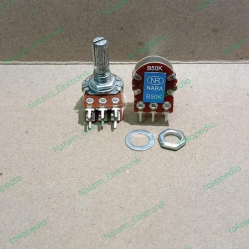 Jual 3745 potensio potentio potensiometer stereo 6pin nara b50k b 50k ...