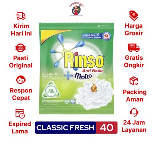 Jual Deterjen Bubuk Rinso Molto Classic Fresh Powder Sachet 40 gr ...
