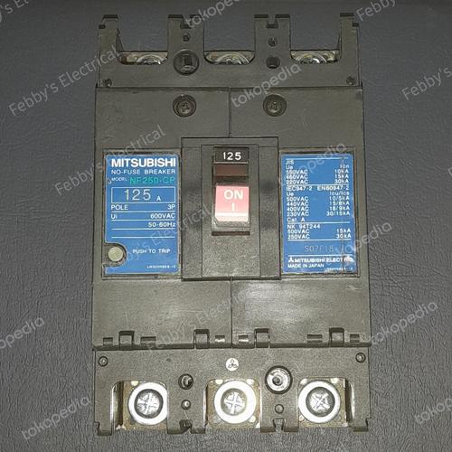 Jual MCCB Breaker Mitsubishi NF250-CP 3 Phase 125 Ampere Original Japan ...