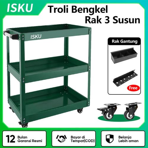 Jual ISKU Troli Bengkel Rak 3 Susun Trolly Trolley Besi Rak Gantung ...