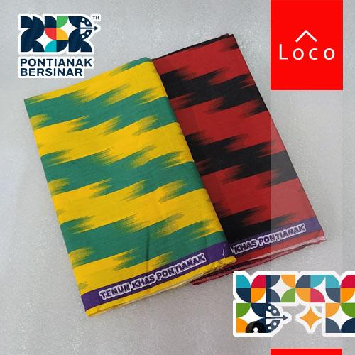 Jual Kain Sarung Corak Insang / Tenun Khas Pontianak Duo / Dua Warna ...