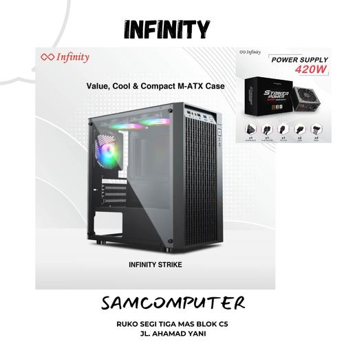 Jual Gaming Case Infinity STRIKE + 3 Fan RGB | Casing PC mATX Compact ...