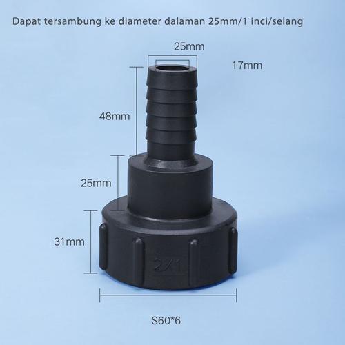 Jual S60x6 IBC Tank Adapter Kran Konektor Tangki IBC Adaptor Tangki IBC - 25cm - Kota Tangerang ...