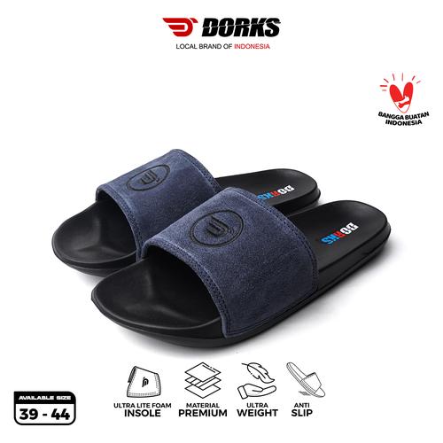 Promo Dorks - New Logo Navy Sandal Slop | Sandal Pria | Sandal Wanita ...