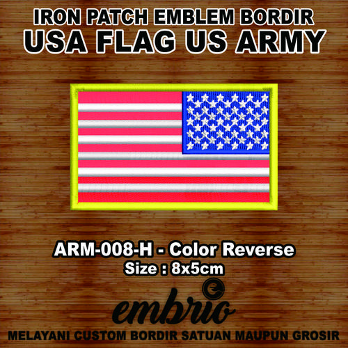Jual ARM-008-H Patch US Army Flag Reverse Bendera Amerika USA airsoft ...