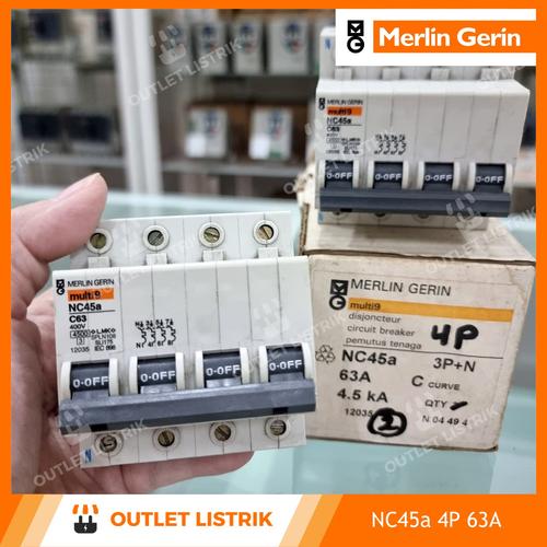 Jual MCB NC45a 4P 6A 10A 16A 20A 25A 32A 50A 63A Merlin Gerin MG Schneider - 6A - Kota Semarang ...