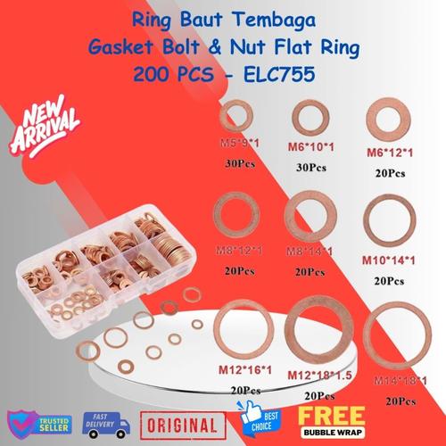 Jual Set Baut Gasket Nut Dengan 200 Flat Ring Tembaga Berkualitas Kuat ...