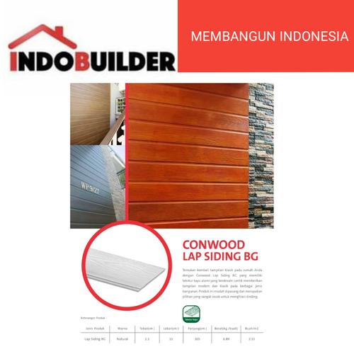 Jual CONWOOD LAP SIDING 6" BG DIMENSI 152 X 3050 X 11 MM PER LEMBAR ...