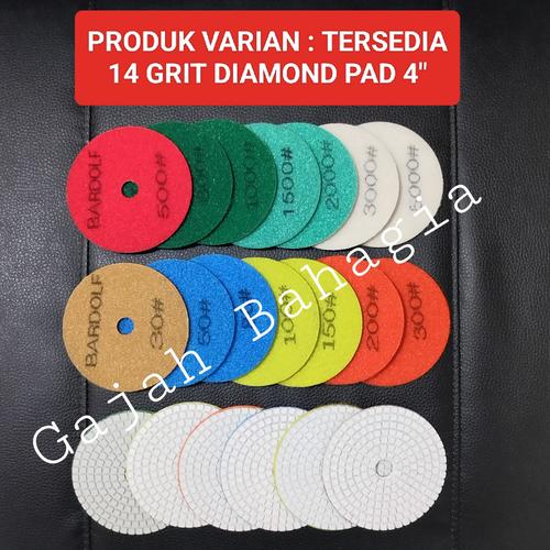Jual Diamond pad 4 inch Poles Granit Marmer 4" 14 varian Kasar - Halus ...