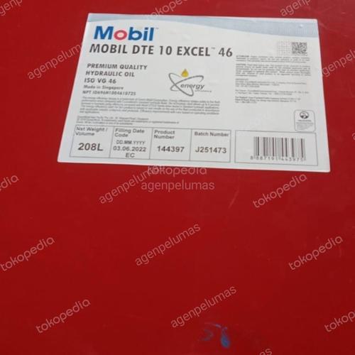 Jual Oli Hidrolik MOBIL DTE 10 EXCEL 46 Pelumas iso vg 46 isi 208 Liter - Jakarta Timur - Agen ...