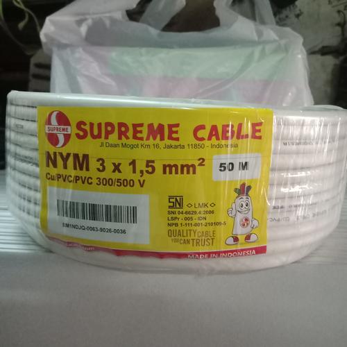 Jual KABEL NYM 3X1.5 3X1,5 mm 50M (METER) SUPREME - Jakarta Utara - Sentral Jaya Kabel | Tokopedia