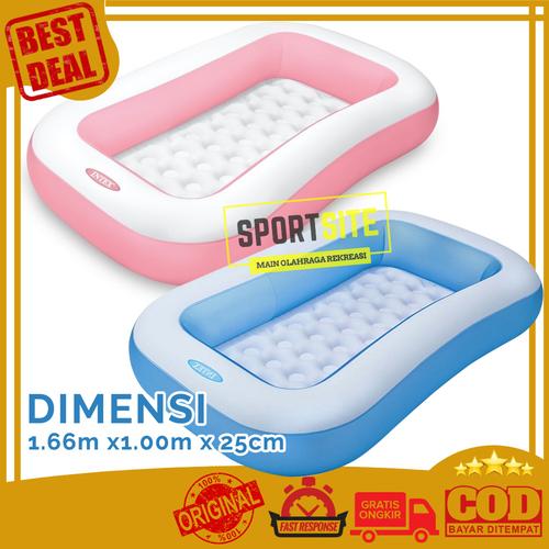 Jual Intex Rectangular Pool Biru Putih. Kolam Renang Karet Anak - Biru ...