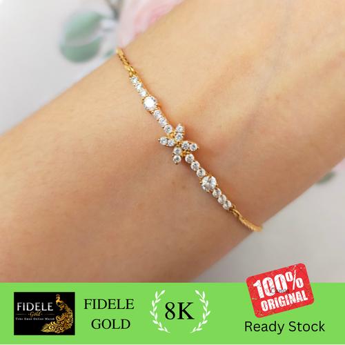 Jual Gelang Serut Permata Kupu Bunga Gelang Emas Asli 375 8k - Kota ...
