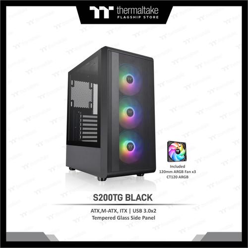 Jual Casing PC Gaming Thermaltake View 200 TG ARGB Mid Tower Chassis ...