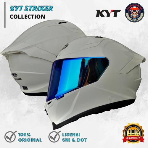 Jual HELM KYT STRIKER SOLID PLAIN WHITE| KYT FULL FACE | KYT STRIKER ...