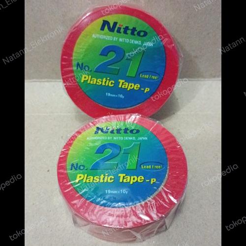 Jual 3750 isolasi listrik nitto kecil 5 meter merah no. 21 plastic tape ...
