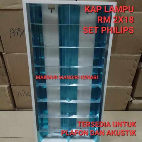 Jual KAP LAMPU RM 2X18W WATT TL T8 LED 2X8 SET PHILIPS / RM 2X18 ...