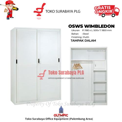 Jual Lemari Pakaian Plat Besi 2 pintu Sliding Putih Olympic OSWS WIMBLEDON - Kota Palembang ...