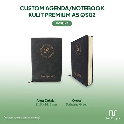 Jual (SATUAN) Notebook Custom Nama atau Logo Agenda Kulit Premium A5 ...