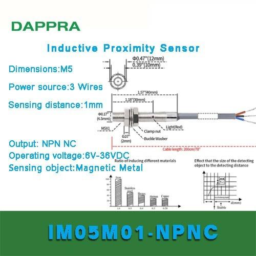Jual M5 1mm NPN NC DC 6V To 36V dia 5mm Inductive Proximity Sensor OB42 - Jakarta Utara - DAPPRA ...