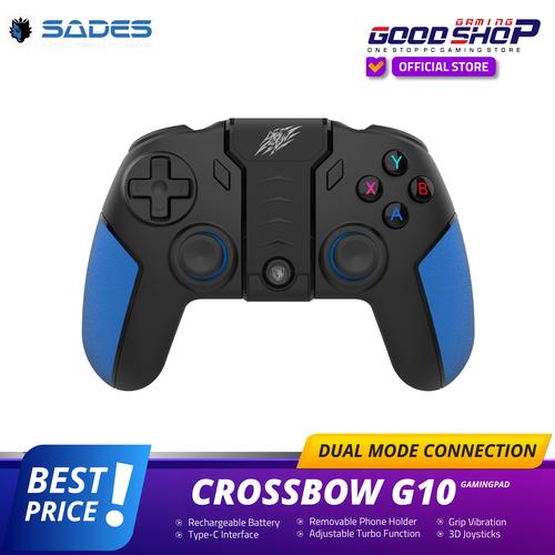 Promo SADES CROSSBOW G10 Bluetooth Dual Mode with Holder Gamepad Cicil ...