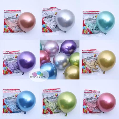Jual Balon latex chrome / balon metalik chrome 12 inch pepack isi 50 ...