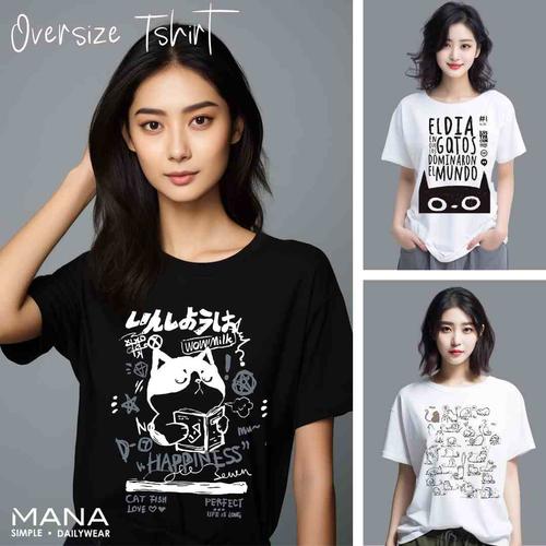 Promo baju wanita kaos cewek baju oversized t shirt oversize wanita korean style lucu distro cat ...