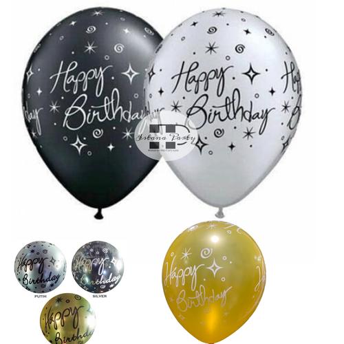 Jual Balon latex happy birthday / balon happy birthday per pack isi 100 ...