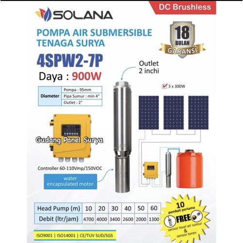 Jual Paket Submersible Pump Pompa Solana 900W + Controller + Panel Surya - Jakarta Barat ...
