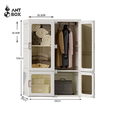 Promo ANTBOX Lemari Pakaian Plastik Susun Pintu Transparan Minimalis Lemari Baju - 6 BOX 1 ...