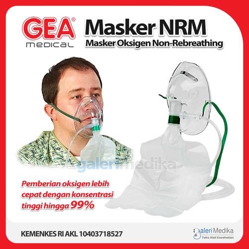 Jual GEA Masker Oksigen Non Rebreathing Oxygen Mask NRM Selang Oksigen ...