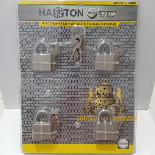 Jual HASSTON PROHEX GEMBOK SET MASTER KEY 40mm ISI 4pcs PAGAR PINTU ...