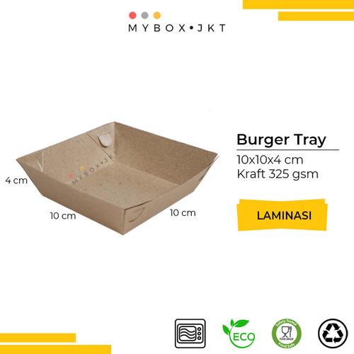 Jual Box Dus Kotak Burger Tray Kue Roti Kraft 10x10x4 LAMINASI ...