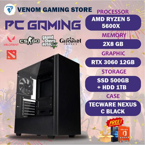 Jual PC Gaming | Ryzen 5 5600X | RTX 3060 12GB | 16GB RAM | SSD 500 GB ...