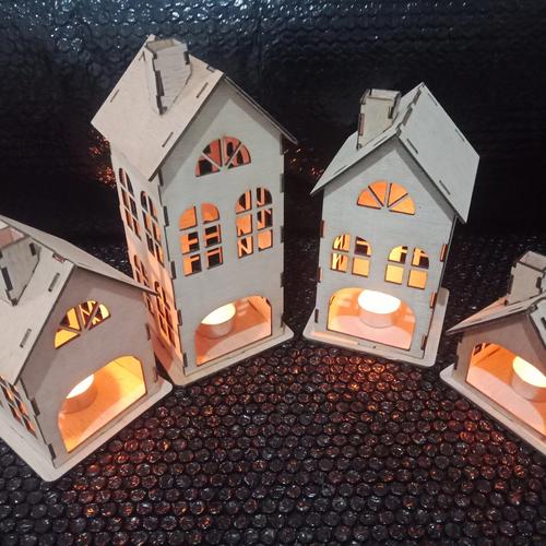 Jual Rumah tempat lilin candle house holder laser cut - 21 cm polos ...