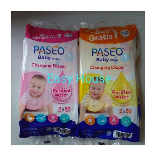Jual Paseo Baby Wipes Changing Diaper/Tissue Basah Bayi 50Sheet Buy 1 ...