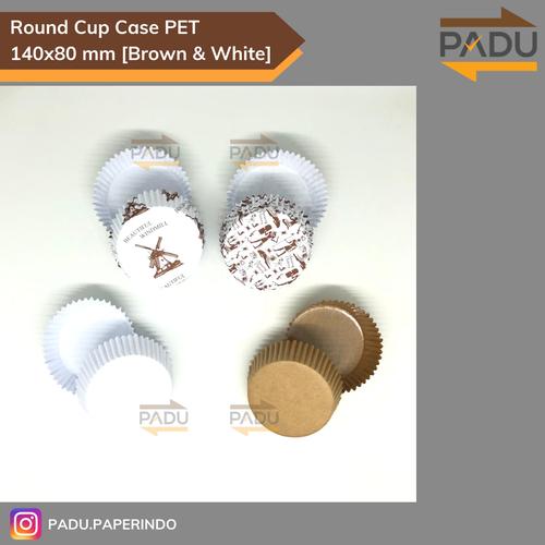 Jual Cup Case Roti (Brown & White) 140x80mm - 100 Pcs Kertas Cup Roti ...