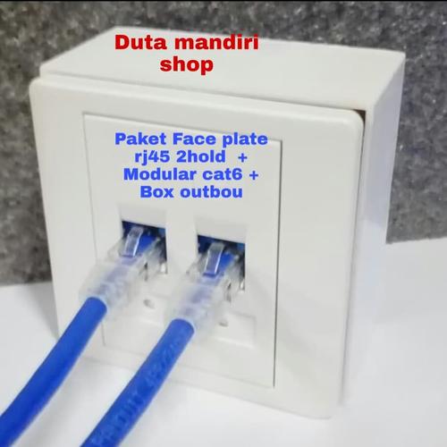 Jual Wall Face plate rj45 + Modular cat6 box lengkap - Kota Tangerang ...
