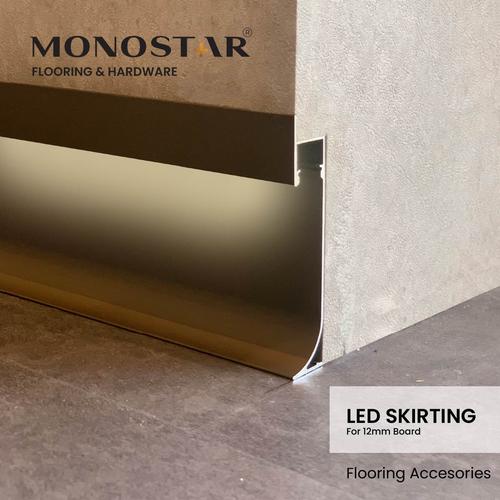 Jual PLINT SKIRTING ALUMUNIUM–AKSESORIS LIST LANTAI untuk LED 3M(BOARD ...
