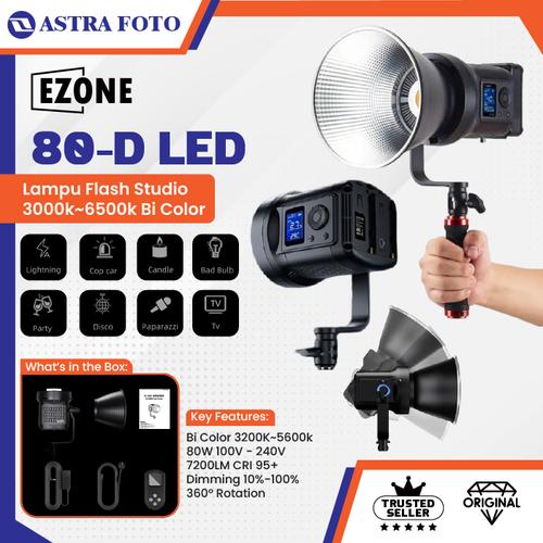Promo EZONE SK-80DB LED Video Lighting 80W Bi Color Lampu Studio 3000K-6500K - Standard Cicil 0% ...