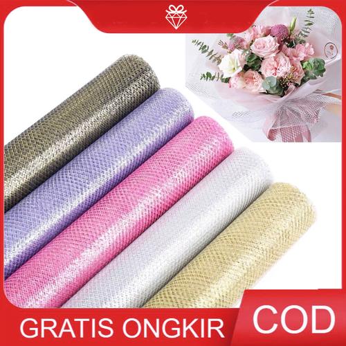 Jual 1ROLL Tile Jaring Sisik Ikan- Tile Polynet Dress Buket Bunga ...