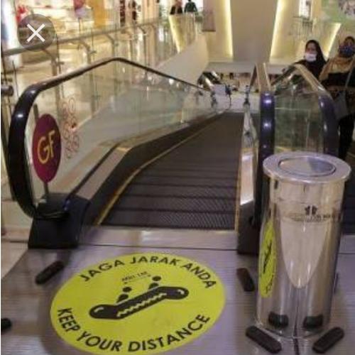 Jual stiker laminasi eskalator jarak naik distance mal kantor tangga ...