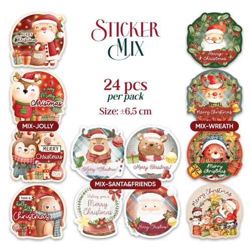 Jual SN STICKER ROUND CHRISTMAS Stiker Bulat Natal Label Toples Kue ...
