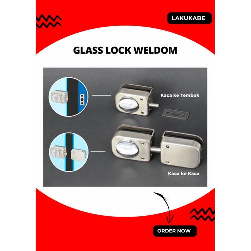 Jual Shower Glass Lock Kunci Grendel Slot Pintu Kaca Kamar Mandi Weldom - Kaca ke Tembok ...