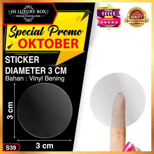 Jual Sticker Bulat|Sticker Vinyl|Sticker Bening|Sticker segel |3cm|S39 ...