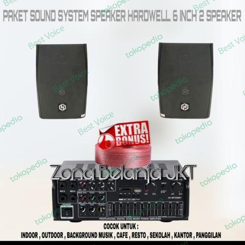Jual paket sound system cafe resto speaker HArdewll 6.5 INCH 2 speaker ...