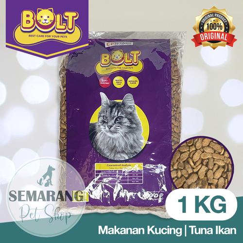 Promo Cat Food BOLT Tuna Ikan Repack 1kg | Makanan Kering Kucing 800gr ...